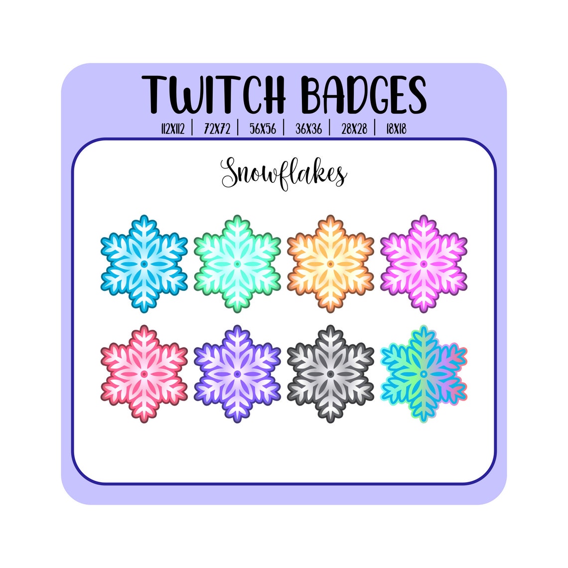 Snowflakes / Twitch Emote Badges Schneeflocken / Pastel / Snow - Etsy