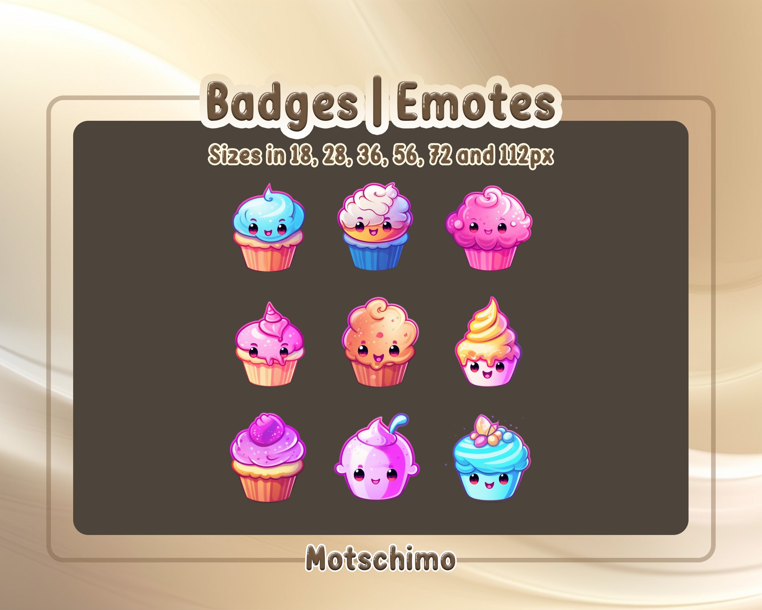 9x Cupcake Badges Cheers Subs on Twitch - Etsy
