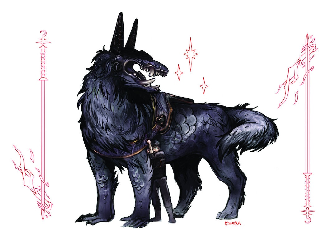 Hellhound Art Print [webtoon Art | Monster Digital Print | Banquet Comic | Dog Art] - Etsy