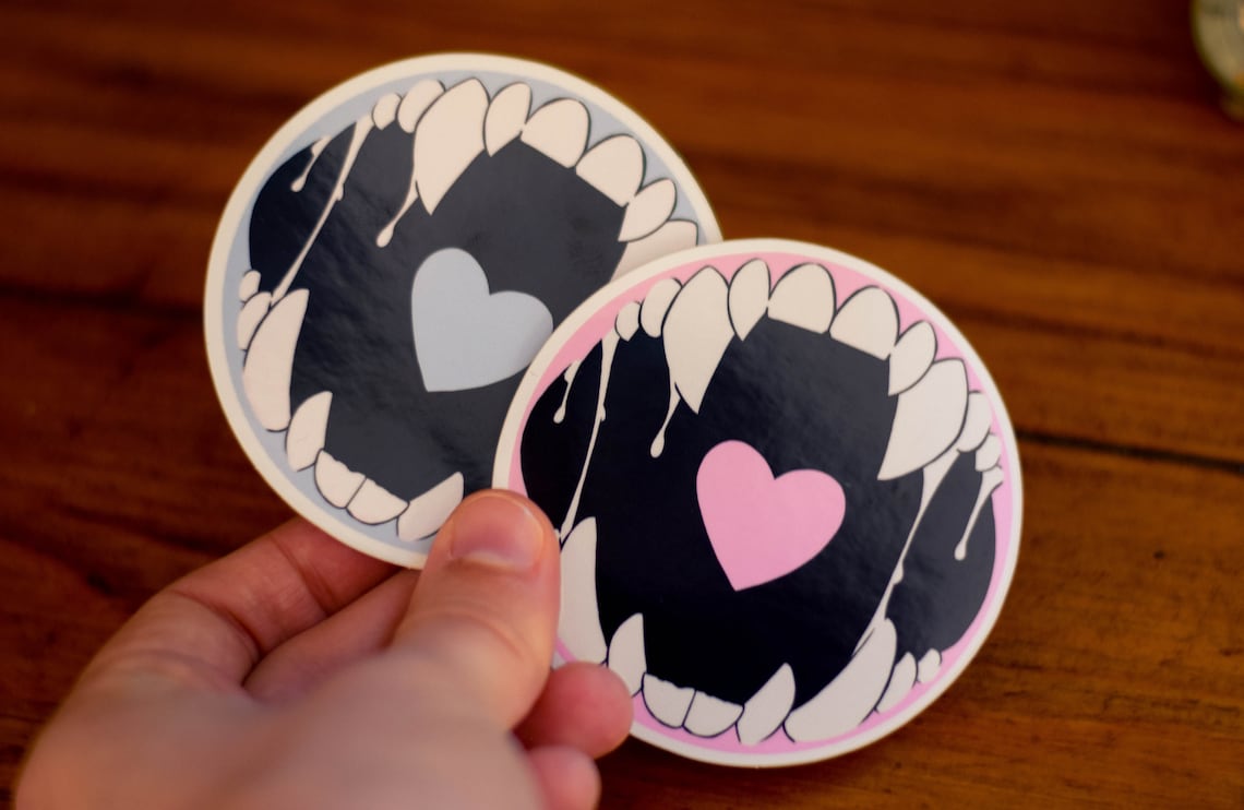 Monsterlover Maw Round Sticker PINK furry Monsterfucker - Etsy