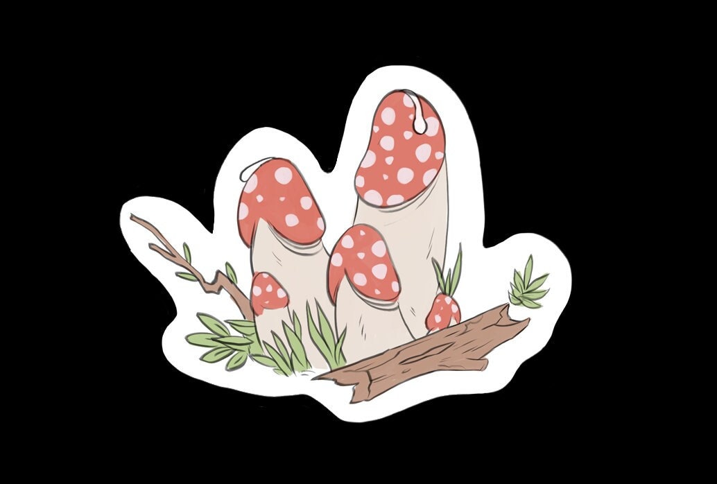 Phallic Mushroom Sticker funny Adult Sticker, Nsfw Sticker - Etsy