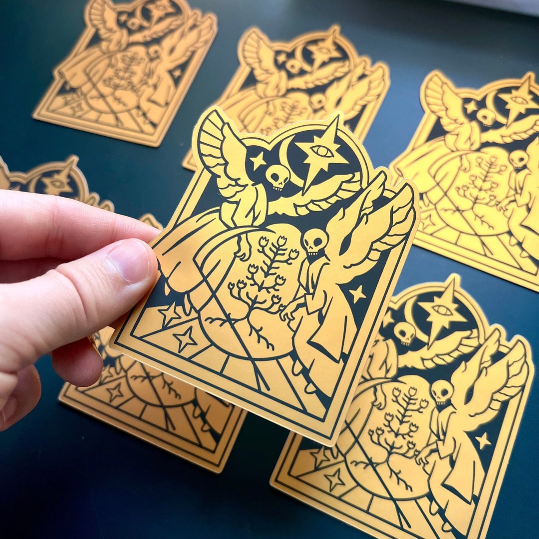 Grave Angels Gold Sticker (gothic Art, Goth Style, Occult Gift) - Etsy