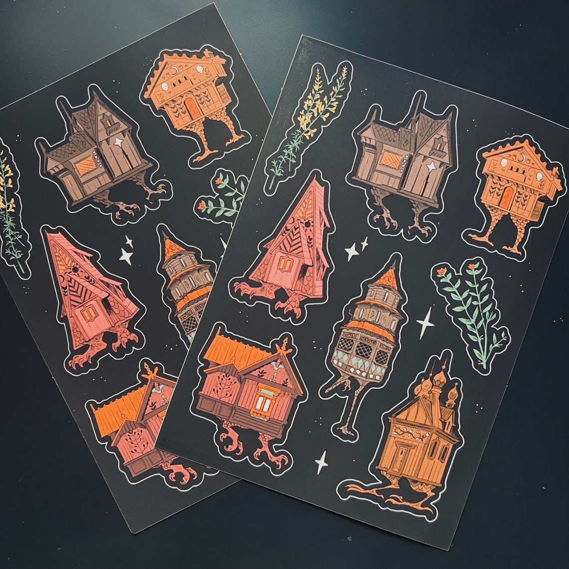 Baba Yaga Sticker Sheet (witchy Botanical Stickers Gothic Cottagecore ...