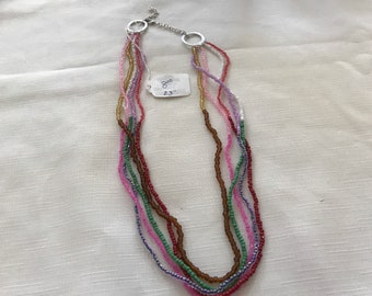 Wire Wrapped Multi Color Necklace / Multi Color Bead Necklace - Etsy