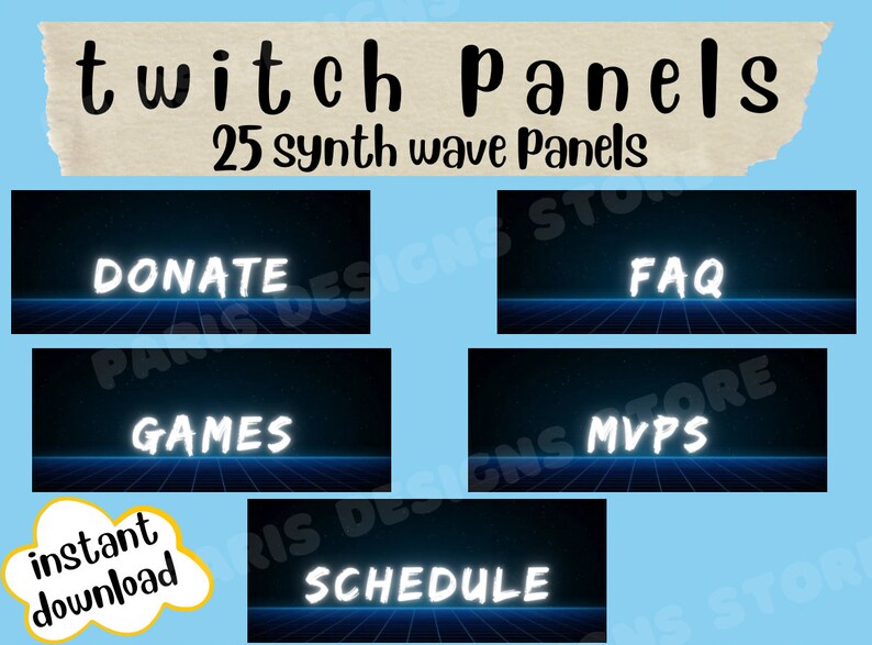 Synth Wave Panels | 25 Count | Simple, Elegant, Cute, Minimalistic ...