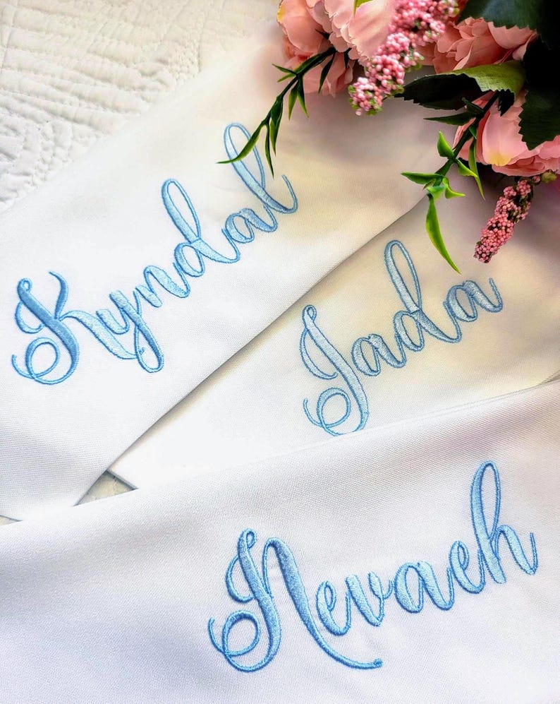 Embroidered Bouquet Sash: Homecoming Personalized Ribbon, Monogrammed ...