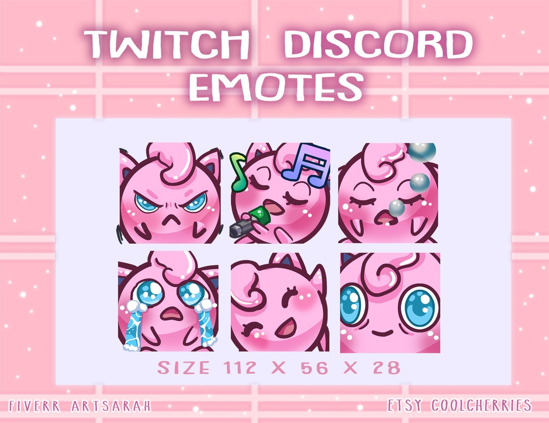 Twitch Emotes, Jigglypuff Twitch.TV y Discord Emotes - Etsy México