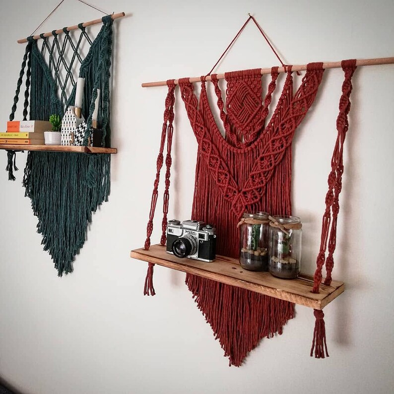 Macrame Shelf Macrame Hanging Shelf Macrame Plant Shelf - Etsy