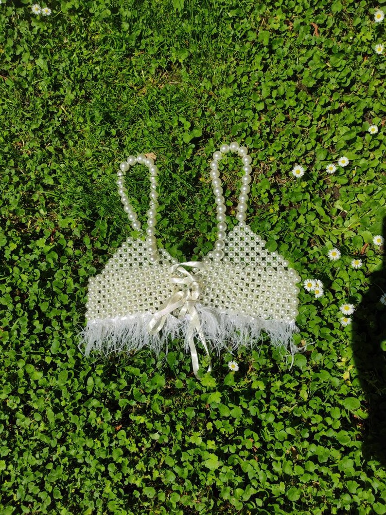 Hand-beaded Vest, Pearl Top, Bridal Pearl Top, Pearl Body Chain, Dress ...
