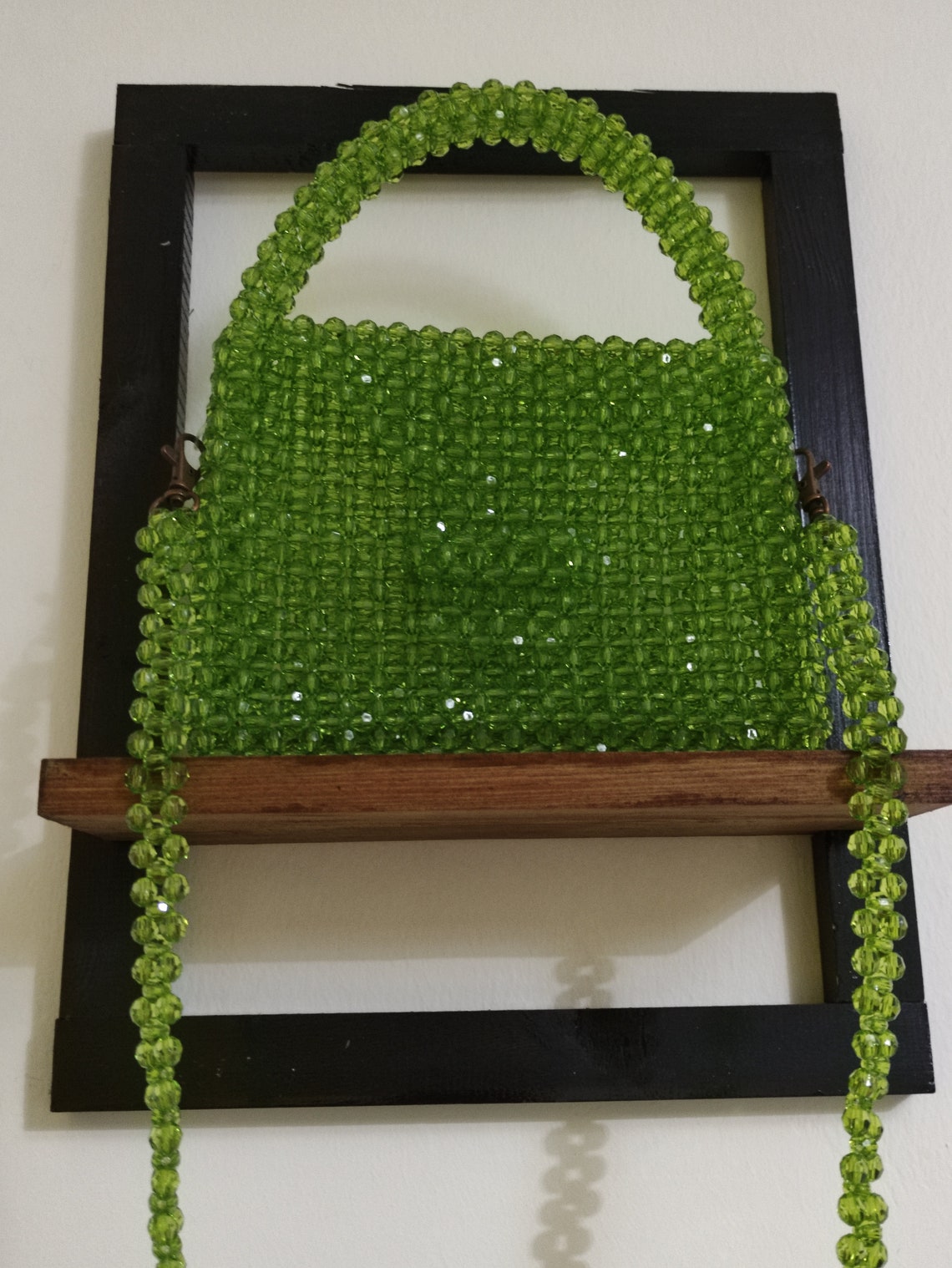 Green Crystal Bead Bag Bead Shoulder Bag Women Bead Bag - Etsy