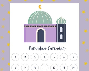 Ramadan Calender Printable Countdown to Eid Islamic Wall Art Islamic ...