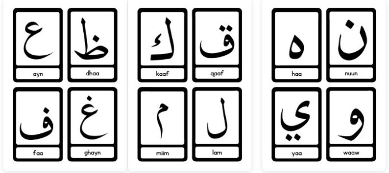 Arabic Alphabet Flashcards - Learning, Recognizing, and Memorizing ...