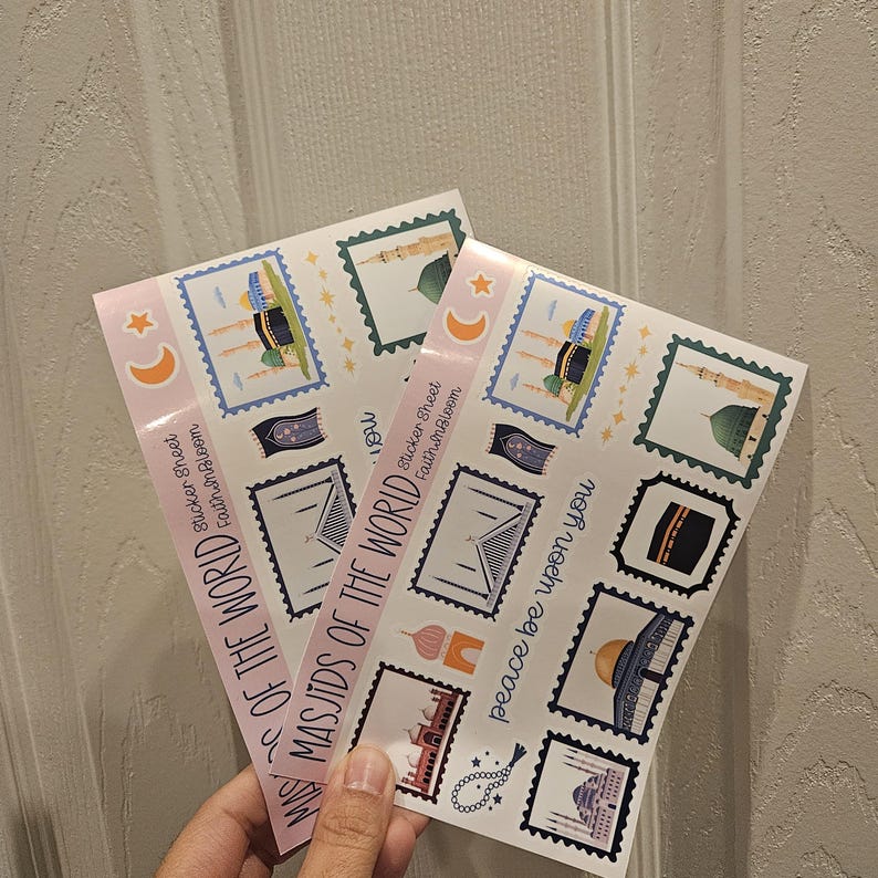 Islamic Sticker Sheet • Masjids of the World • Mosque Stickers • Muslim ...