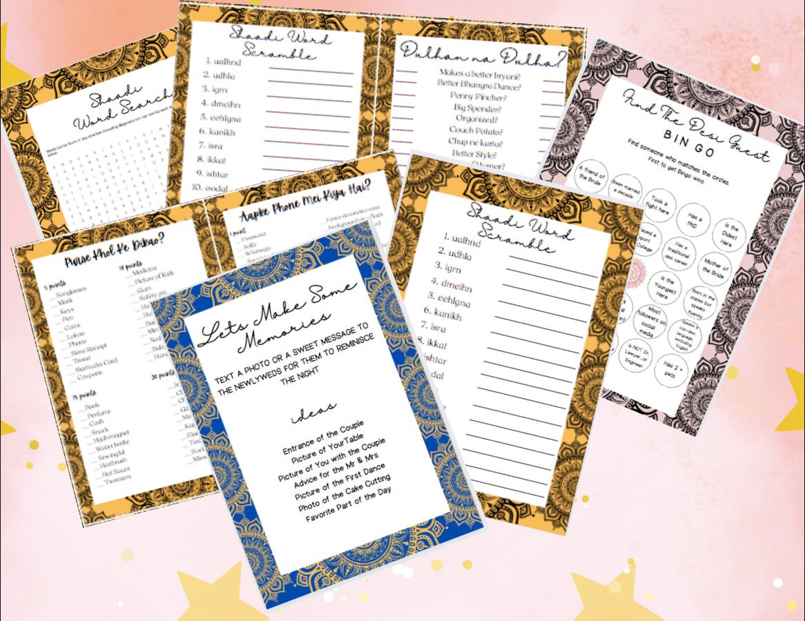 Customizable Template Desi Wedding Bingo -shaadi Games -desi Wedding ...