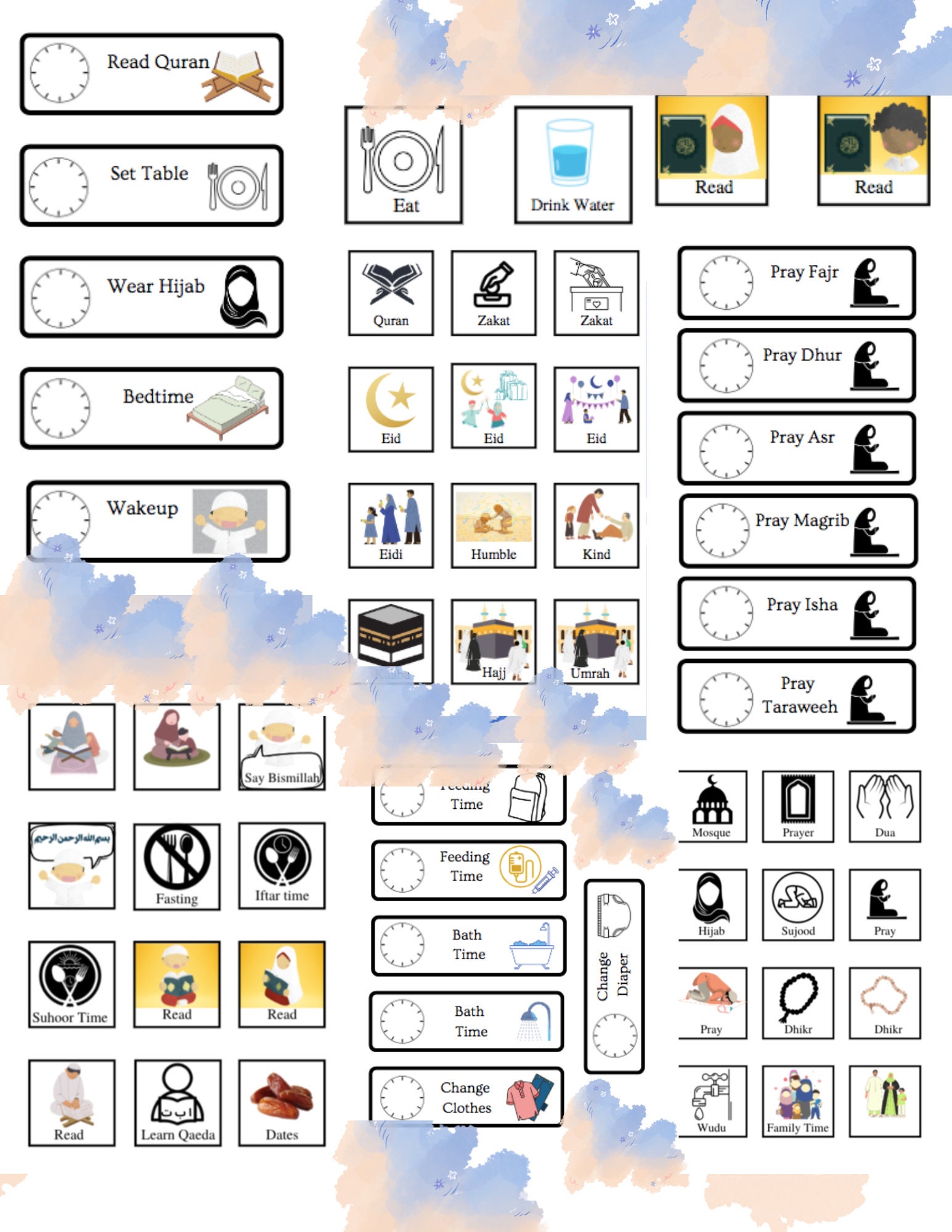 Pecs Pictures Islamic PECS Muslim Pecs Autism Speech - Etsy UK