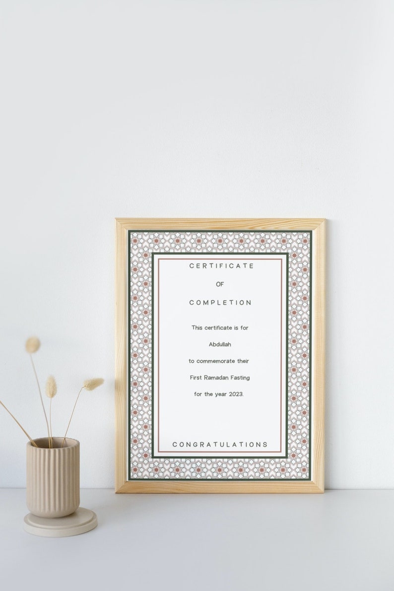 Ramadan Certificate Kids First Roza Child's First Day Fasting First ...