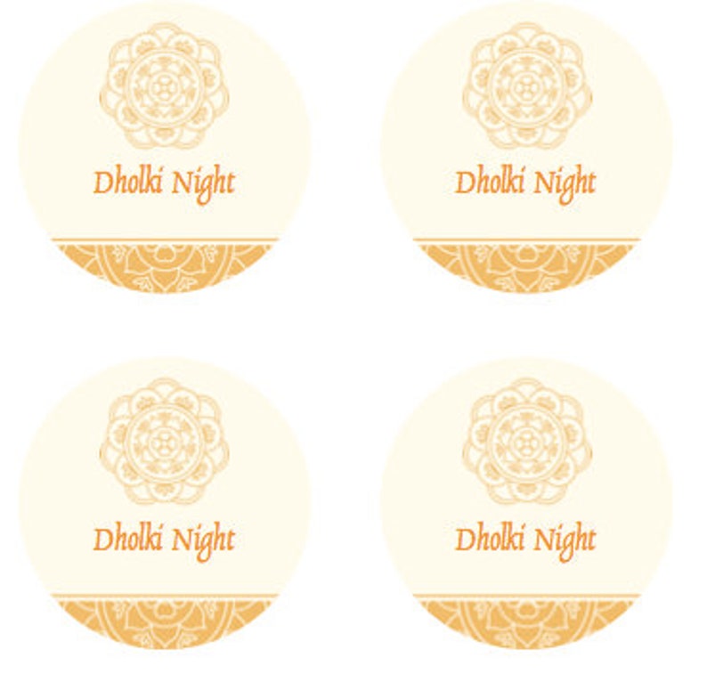 Dholki Favor Stickers, Desi Wedding Stickers for Events, Perfect for ...