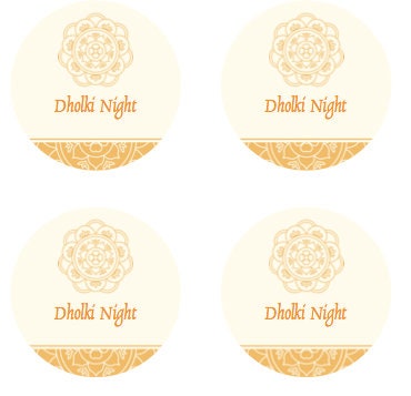 Dholki Favor Stickers, Desi Wedding Stickers for Events, Perfect for ...