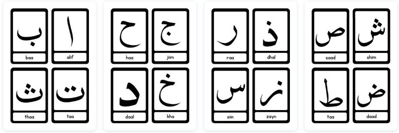 Arabic Alphabet Flashcards - Learning, Recognizing, and Memorizing ...