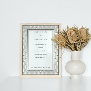 Ramadan Certificate Kids First Roza Child's First Day Fasting First ...