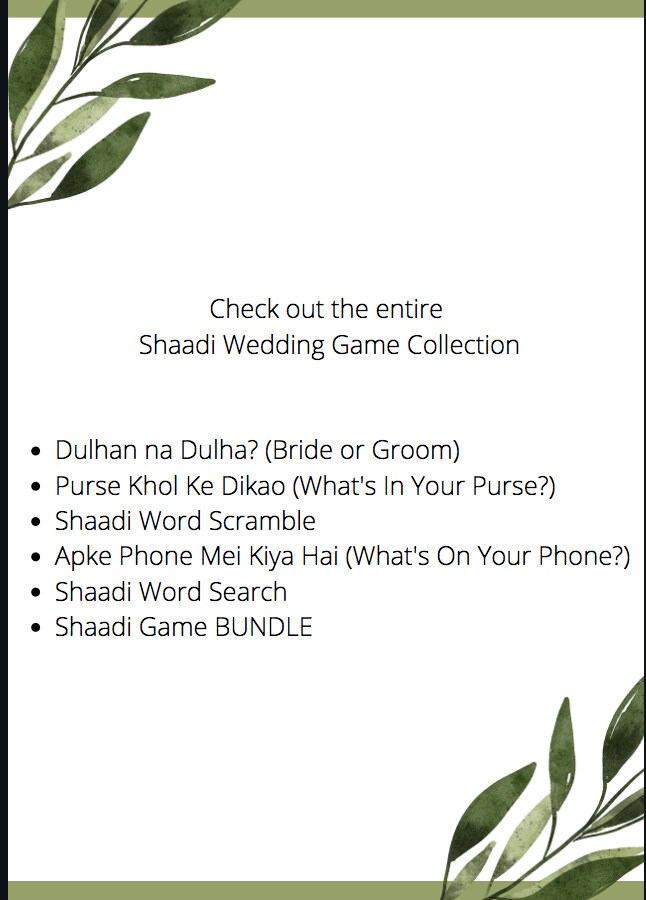 Customizable Template Desi Wedding Bingo -shaadi Games -desi Wedding ...
