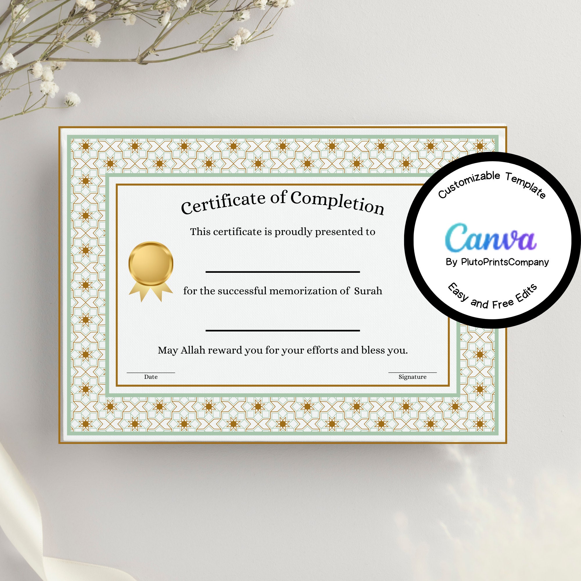 Quran / Surah Memorization Certificates - Etsy