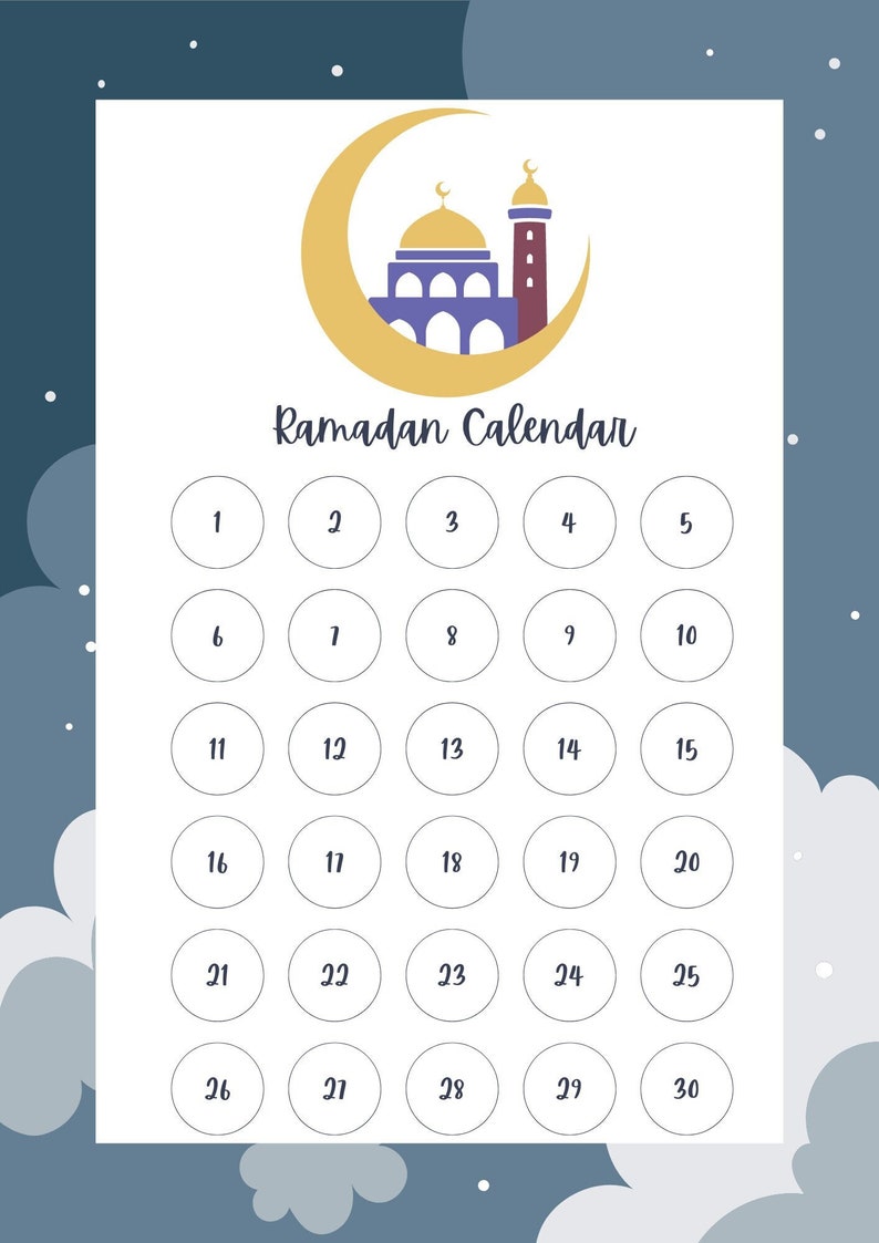 Ramadan Countdown Calendar, Ramadan Planner, Ramadan Tracker, Ramadan ...