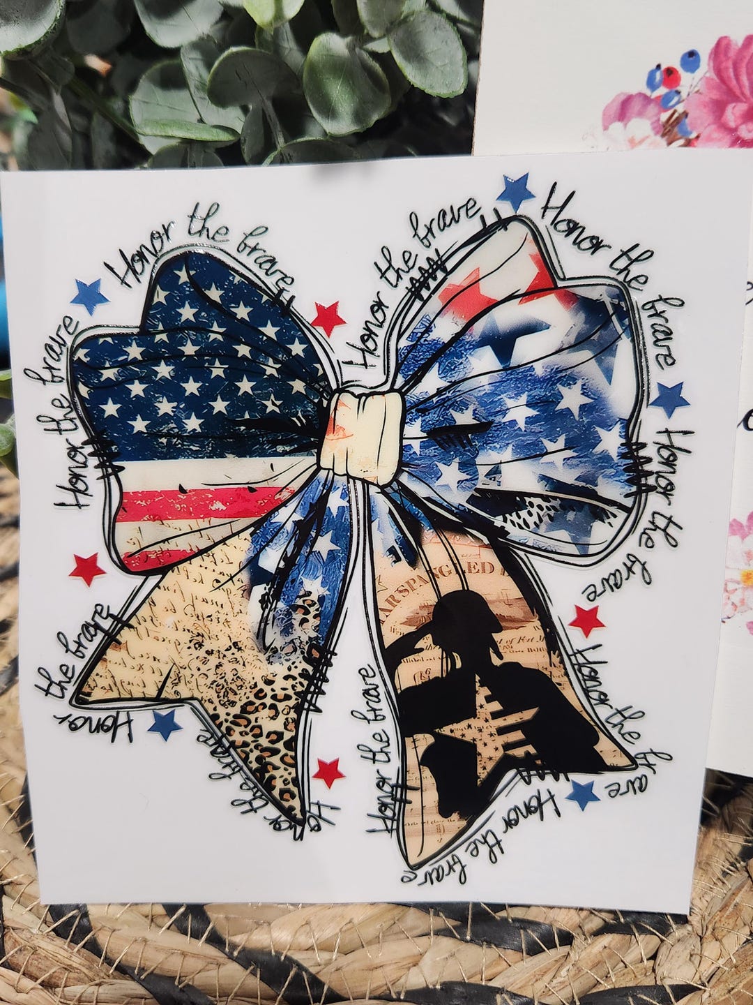 UV DTF Honor the Brave American Bow Vehicle Decal for Windows 5"h - Etsy