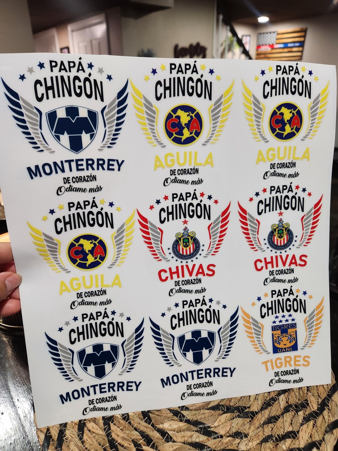 UV DTF Papa Chingon Mexican Soccer Teams Futbol Mexicano - Etsy