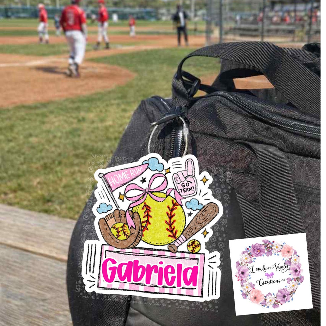 Softball/baseball Name Plate Desing Bag/backpack Tags - Etsy