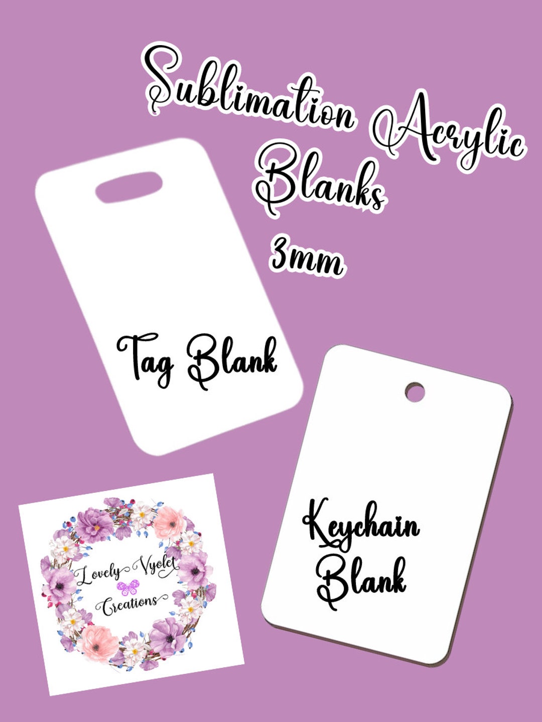 Sublimation Acrylic(3mm) Tag Keychain Blanks Double Sided - Etsy