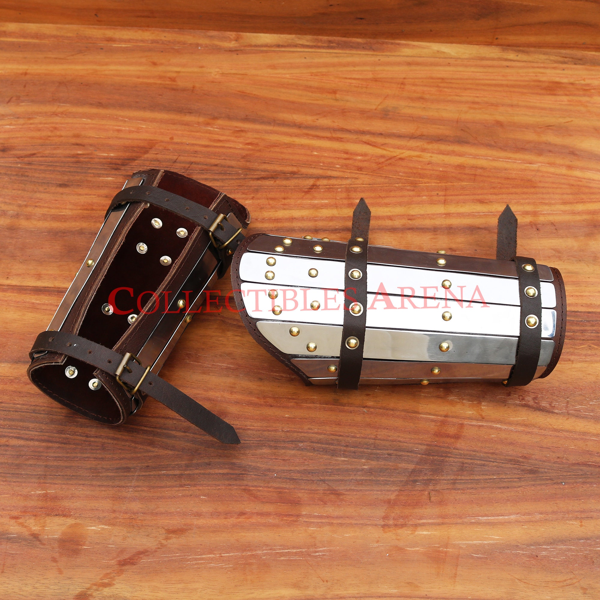 14th Century Splinted Bracers Armor Stainless Steel for SCA, HEMA, Larp ...