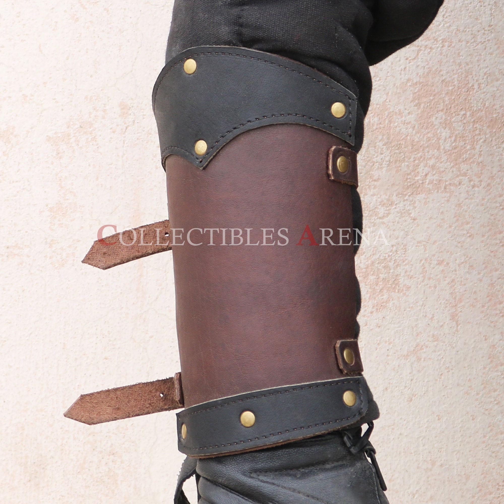 Leather Armor Bracers & Greaves Set for Larp, Fantasy and Cosplay - Etsy