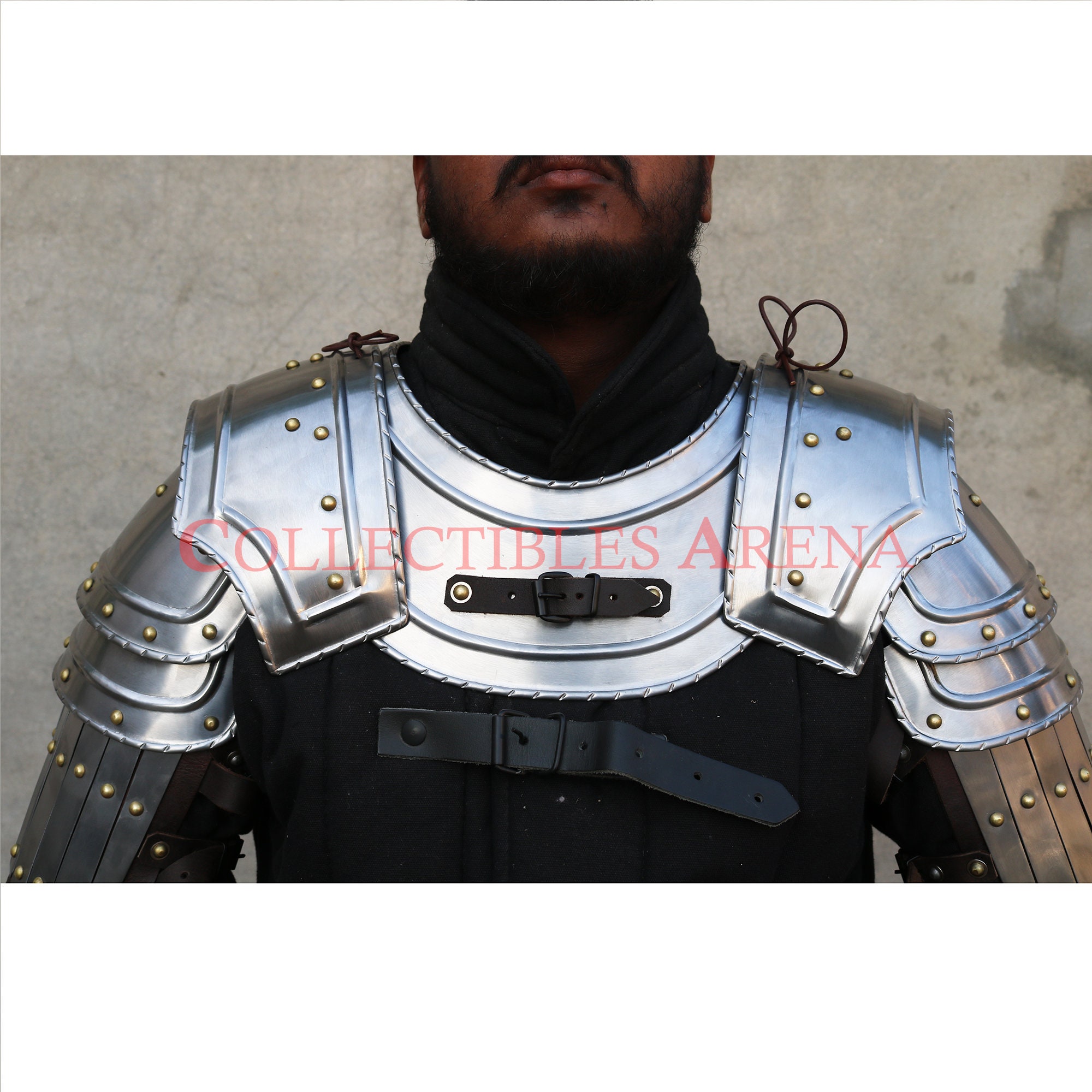 Medieval Steel Gorget & Pauldrons Shoulders Spaulders Armors - Etsy