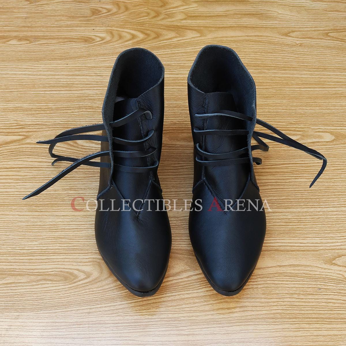 Medieval Baynard Castle Styled Laced 14th-15th Century Ankle Boots for ...