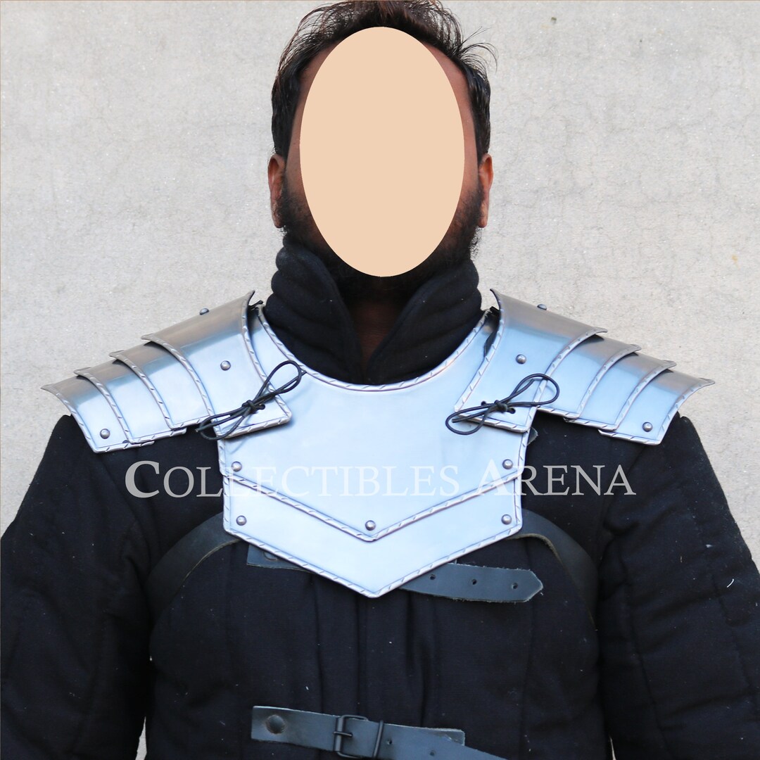 ELF Steel Gorget Neck Guard Deluxe With Mini Shoulder Guard for ...