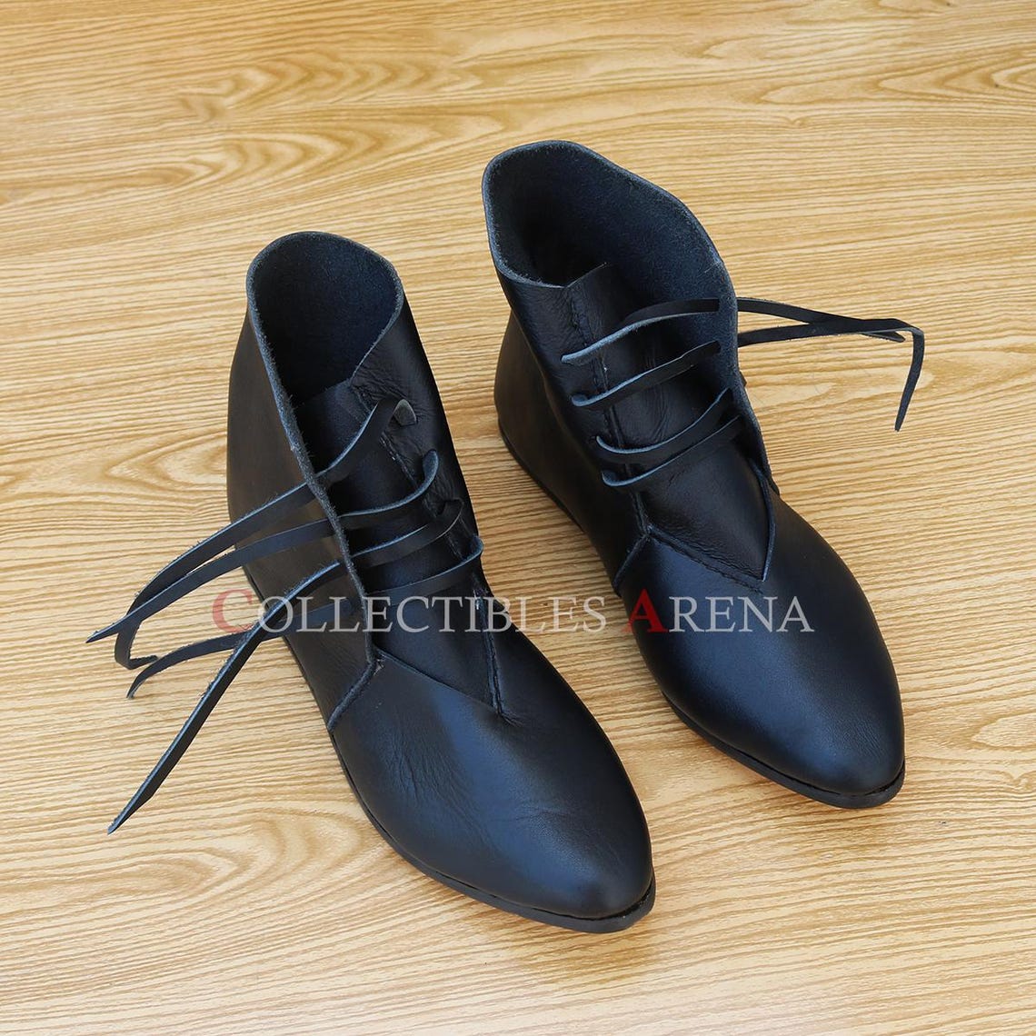 Medieval Baynard Castle Styled Laced 14th-15th Century Ankle Boots for ...