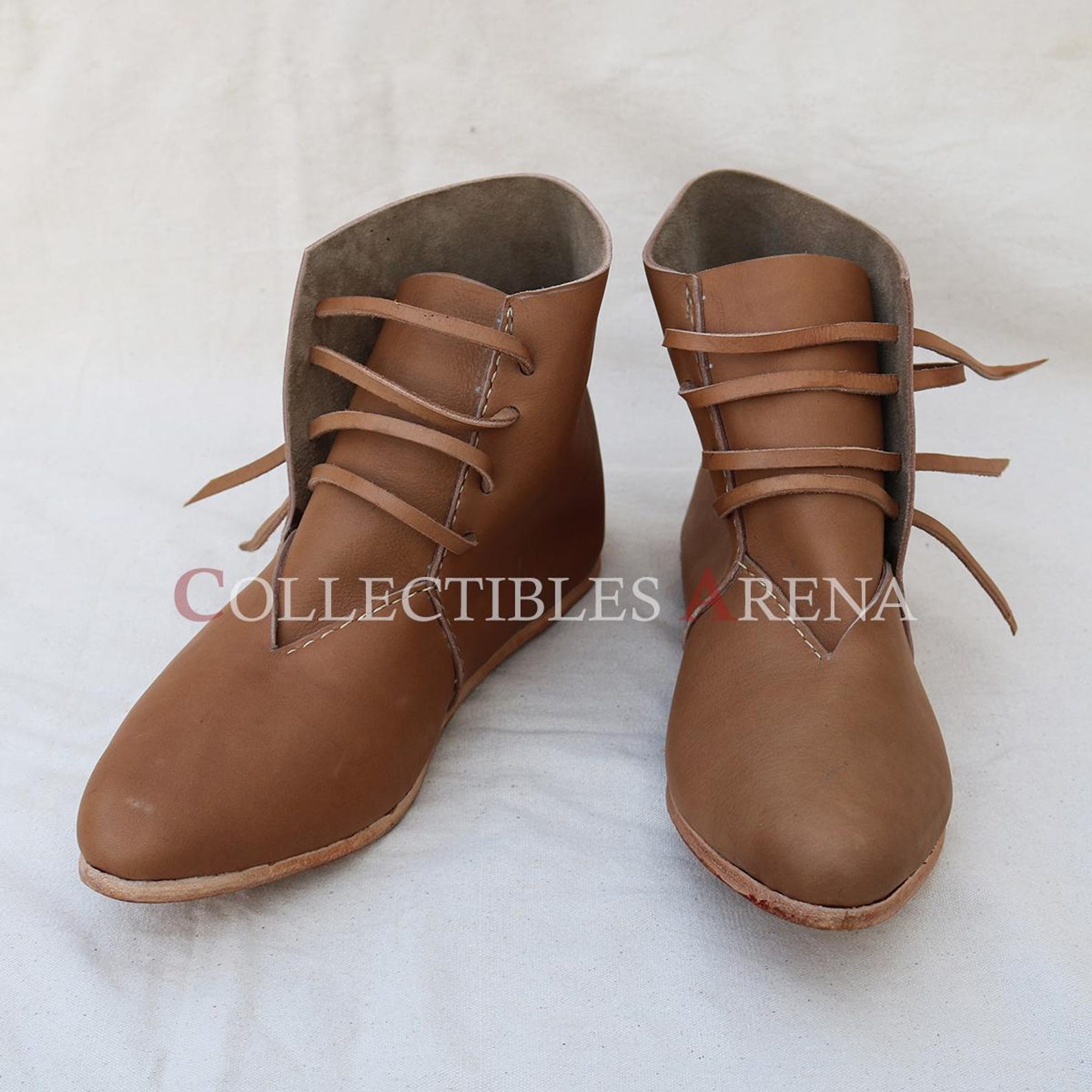 Medieval Baynard Castle Styled Laced 14th-15th Century Ankle Boots for ...