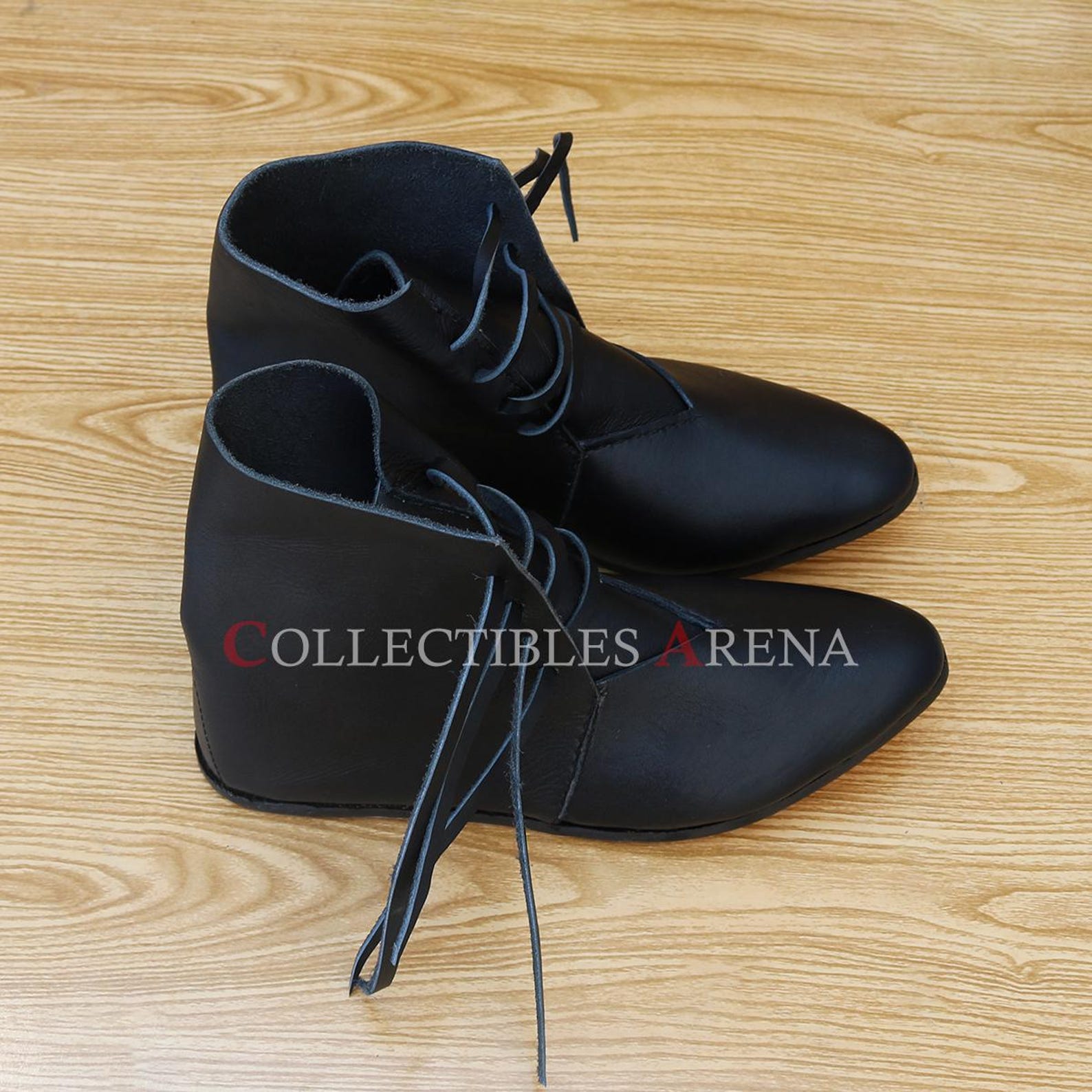 Medieval Baynard Castle Styled Laced 14th-15th Century Ankle Boots for ...
