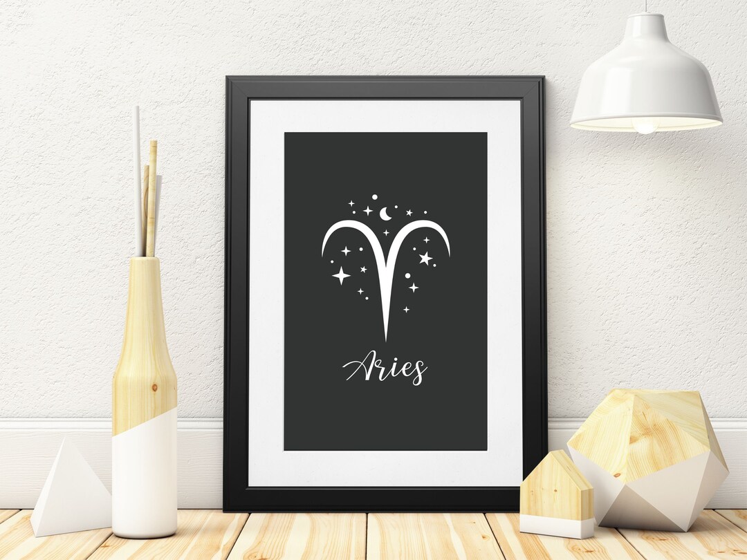 Aries Print, Zodiac Printable, Aries Zodiac Gifts, Zodiac Sign, Zodiac ...