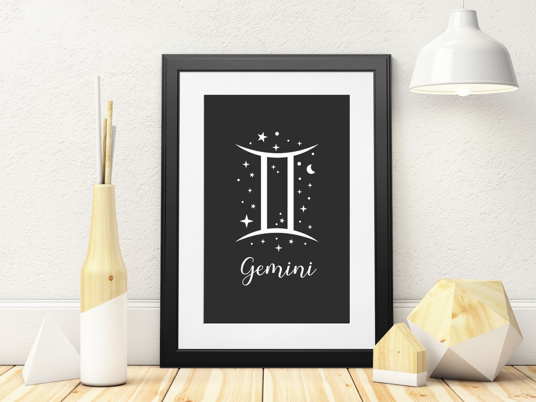 Gemini Print, Zodiac Printable, Gemini Zodiac Gifts, Zodiac Sign ...
