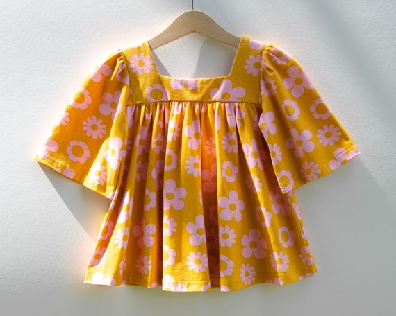 Retro Bell Sleeve Top Flower Power Top Baby Toddler Girl | Etsy