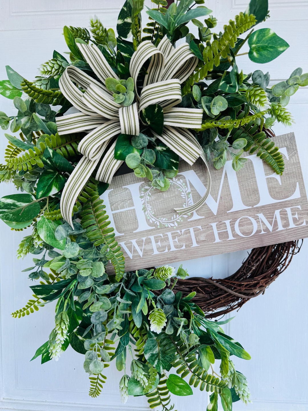 Everyday Front Door Wreath, Greenery Door Wreath, Eucalyptus Wreath ...