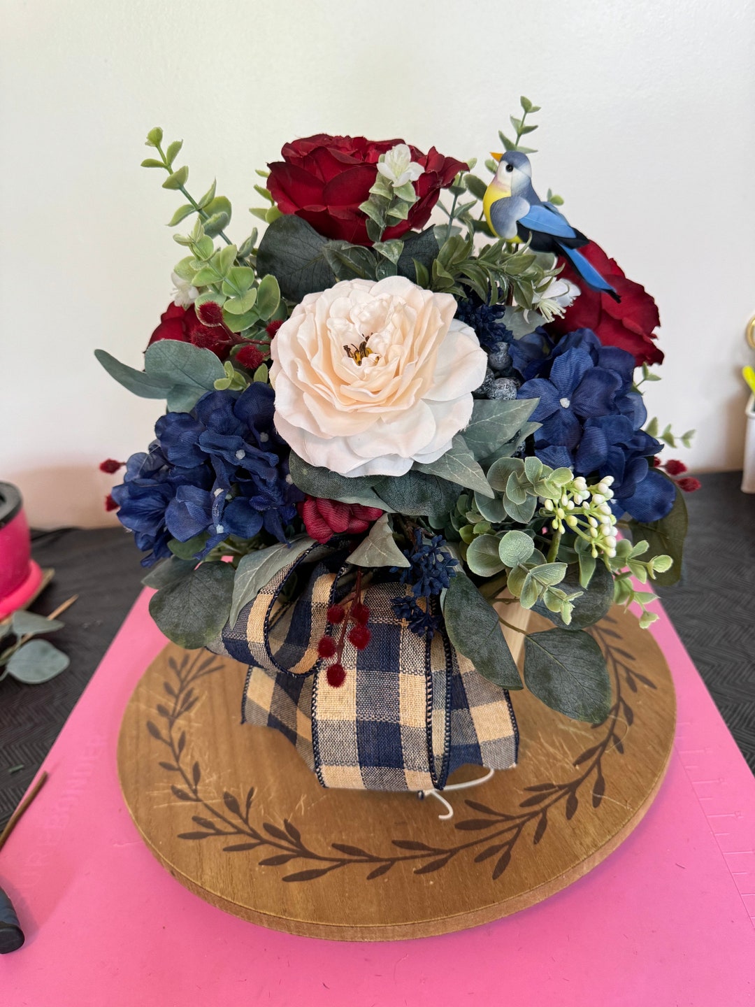 Patriotic Table Centerpiece, Patriotic Decor, RWB Table Arrangement ...