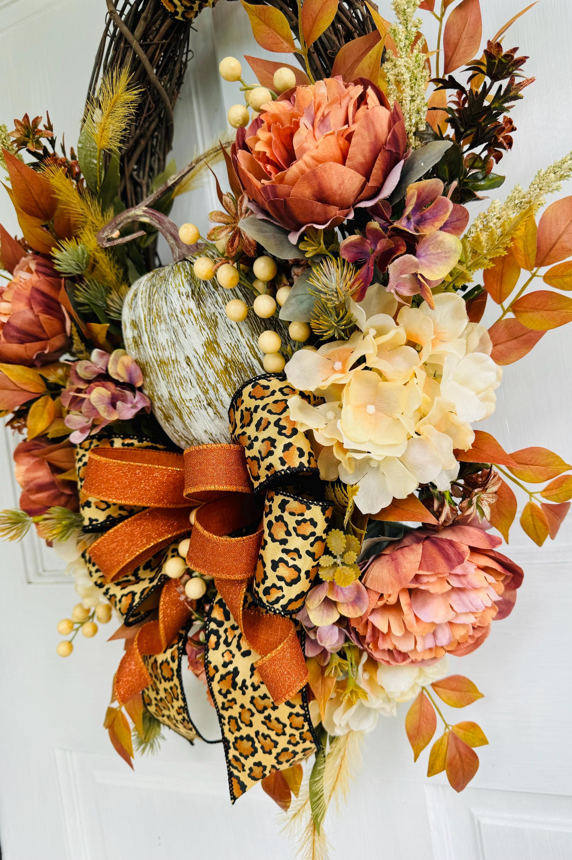 Fall Pumpkin Front Door Wreath, Fall Wreath,pumpkin Wreath, Fall Door ...