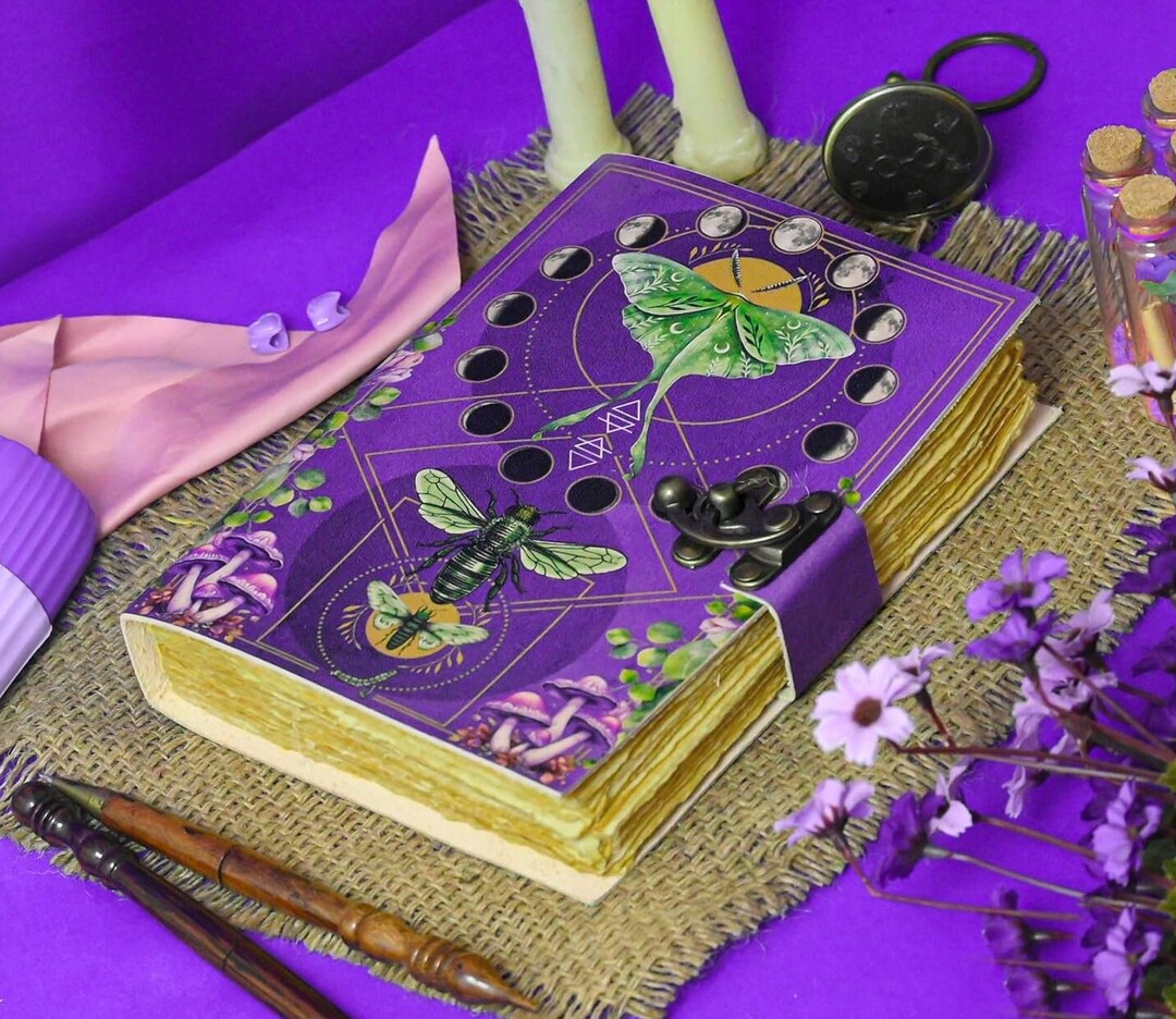 Blank Spell Book of Shadows Journal With Lock Clasp Vintage Handmade ...