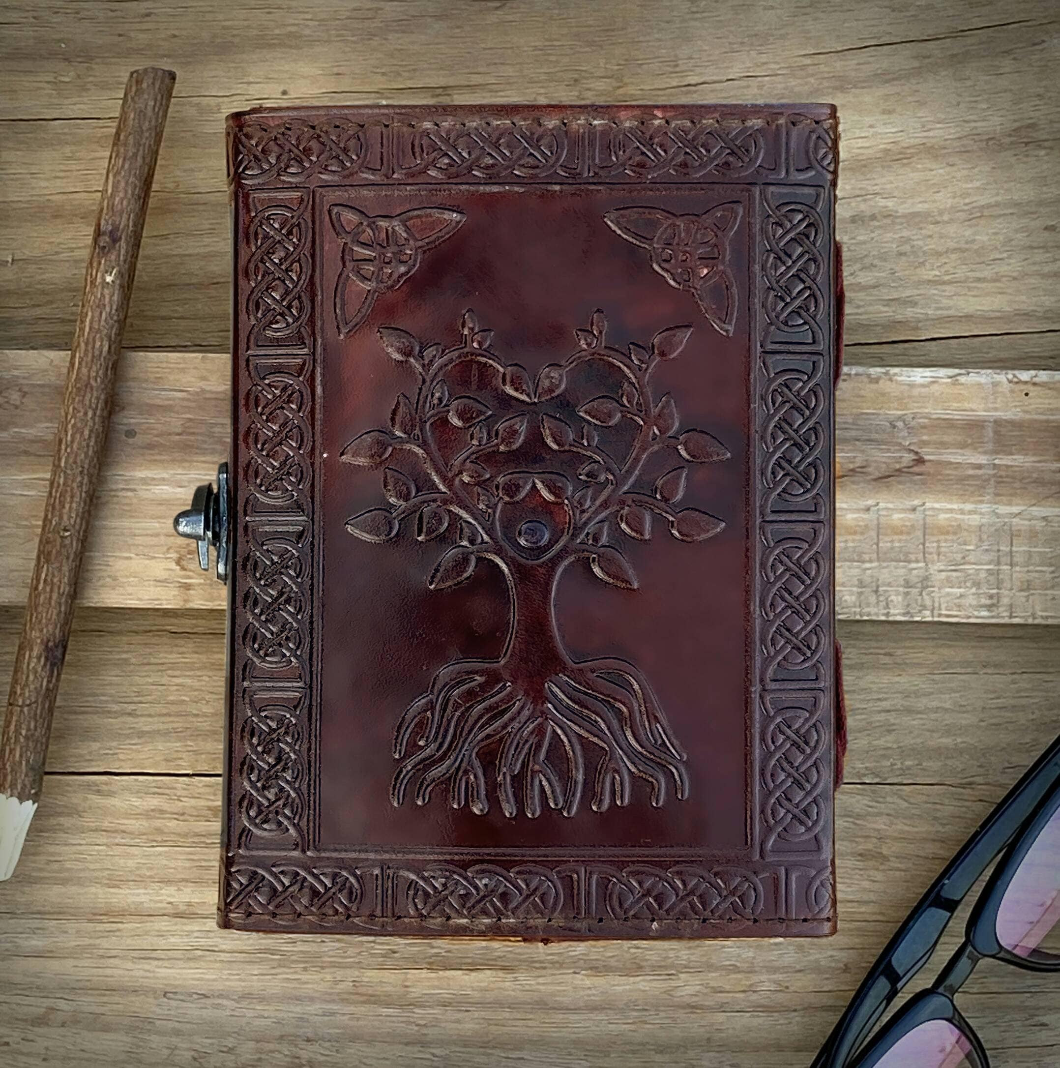 Tree of Life Leather Journal Vintage Leather Journal Deckle - Etsy