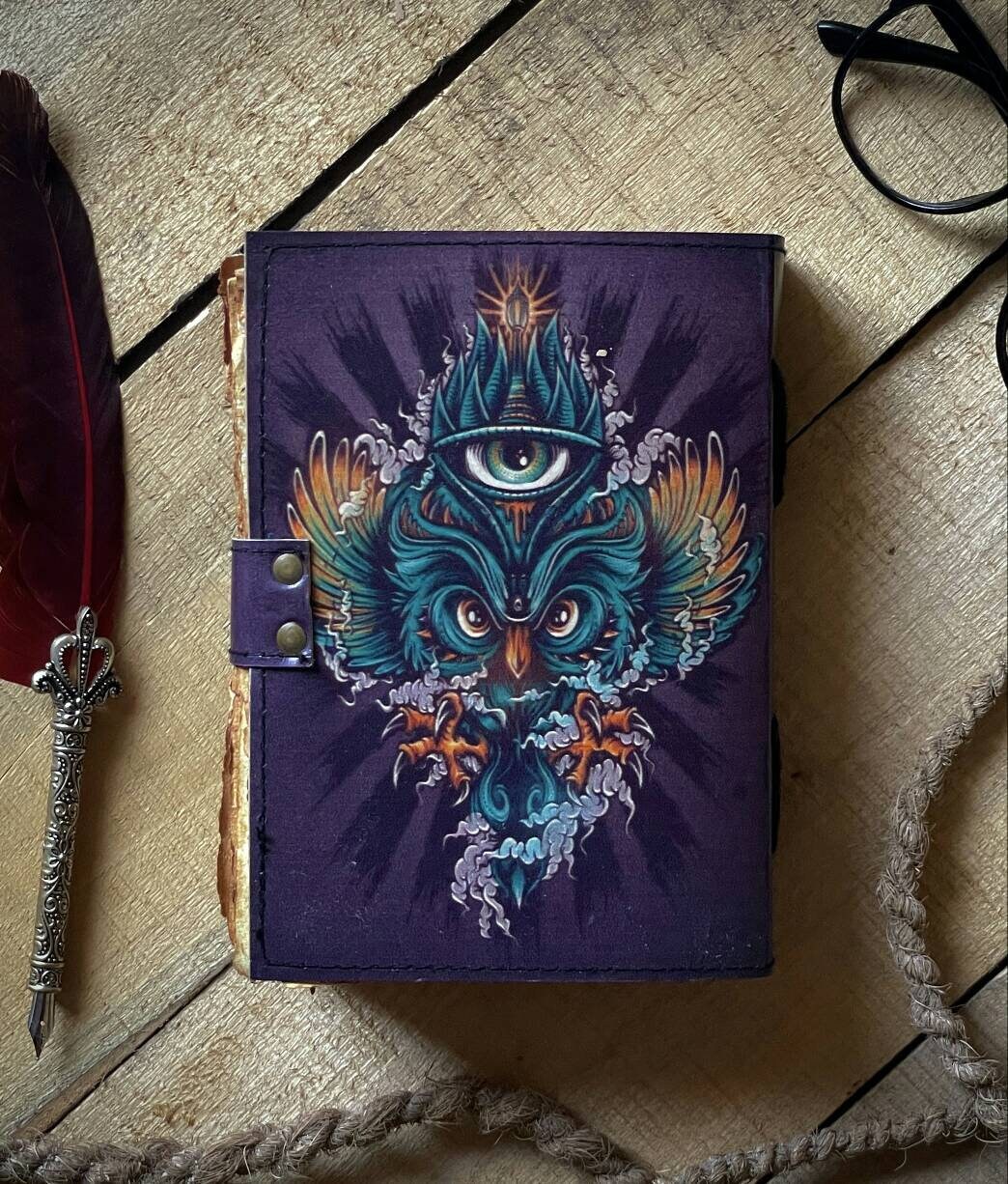 Blank Spell Book Owl Journal Handmade Deckle Edge Old Paper | Etsy