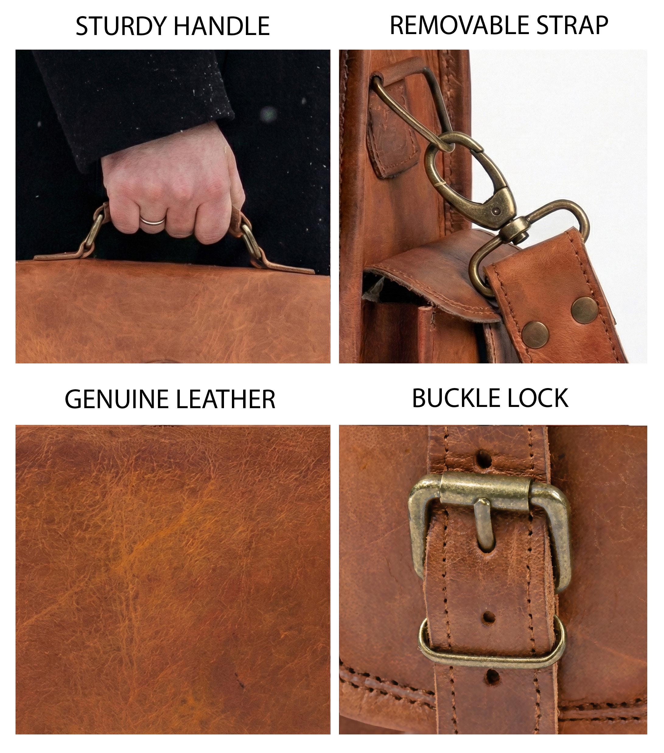 Personalized Leather Messenger Bag for Men, Monogram Briefcase ...