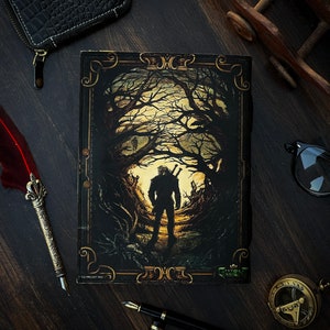 Witch Journal Vintage Leather Journal, Handmade Deckle Paper, Grimoire ...